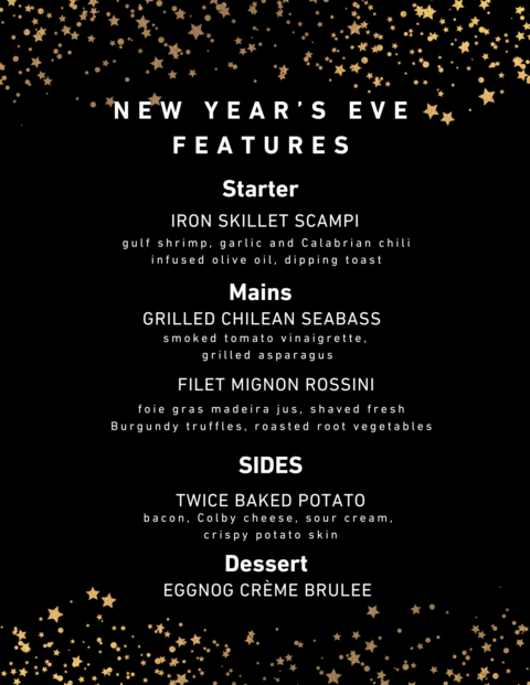 New Year's Eve - Menu | Weber Grill Restaurant